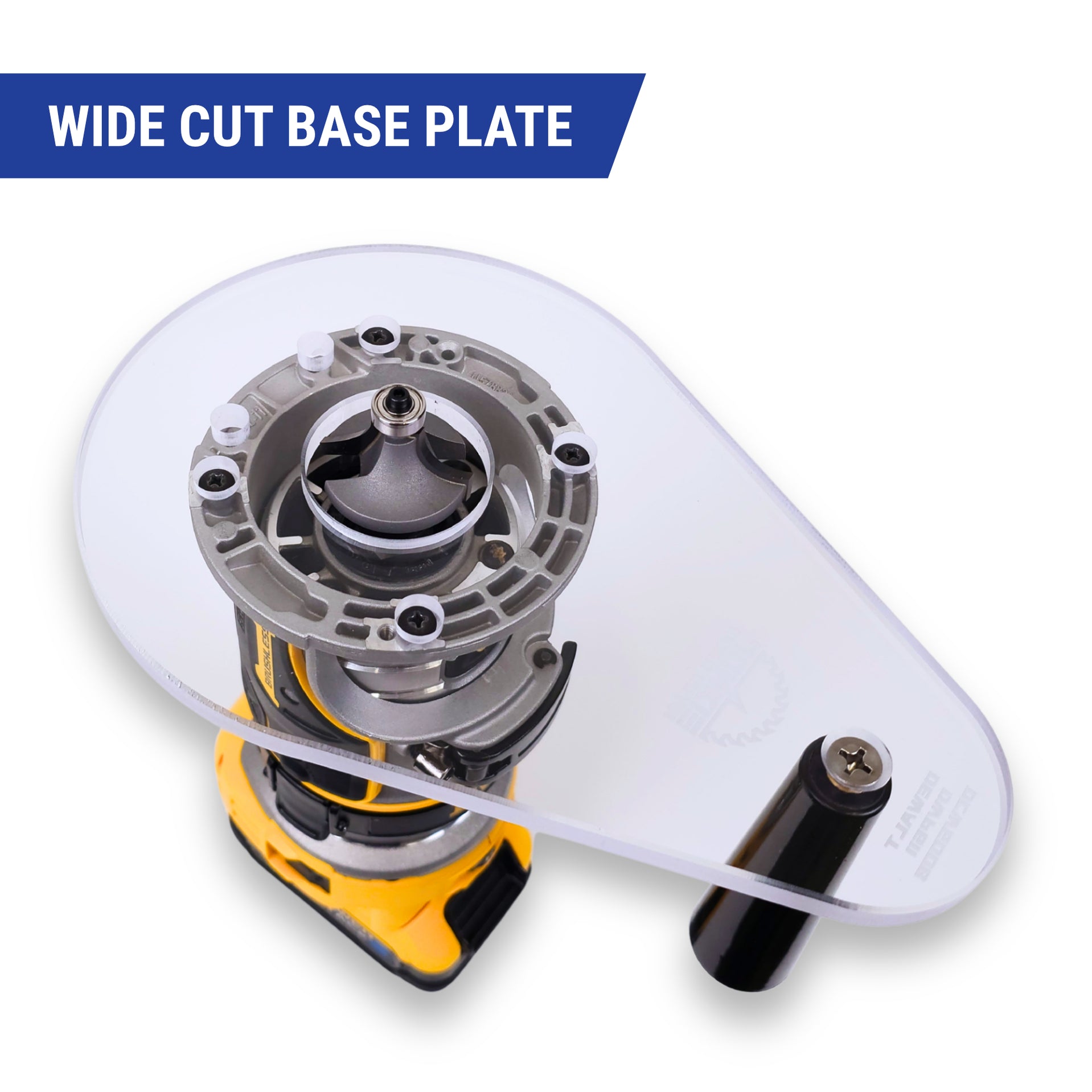 TrimFit Pro® SINGLE GRIP Router Base Plate for DeWalt DWP611 and DCW60