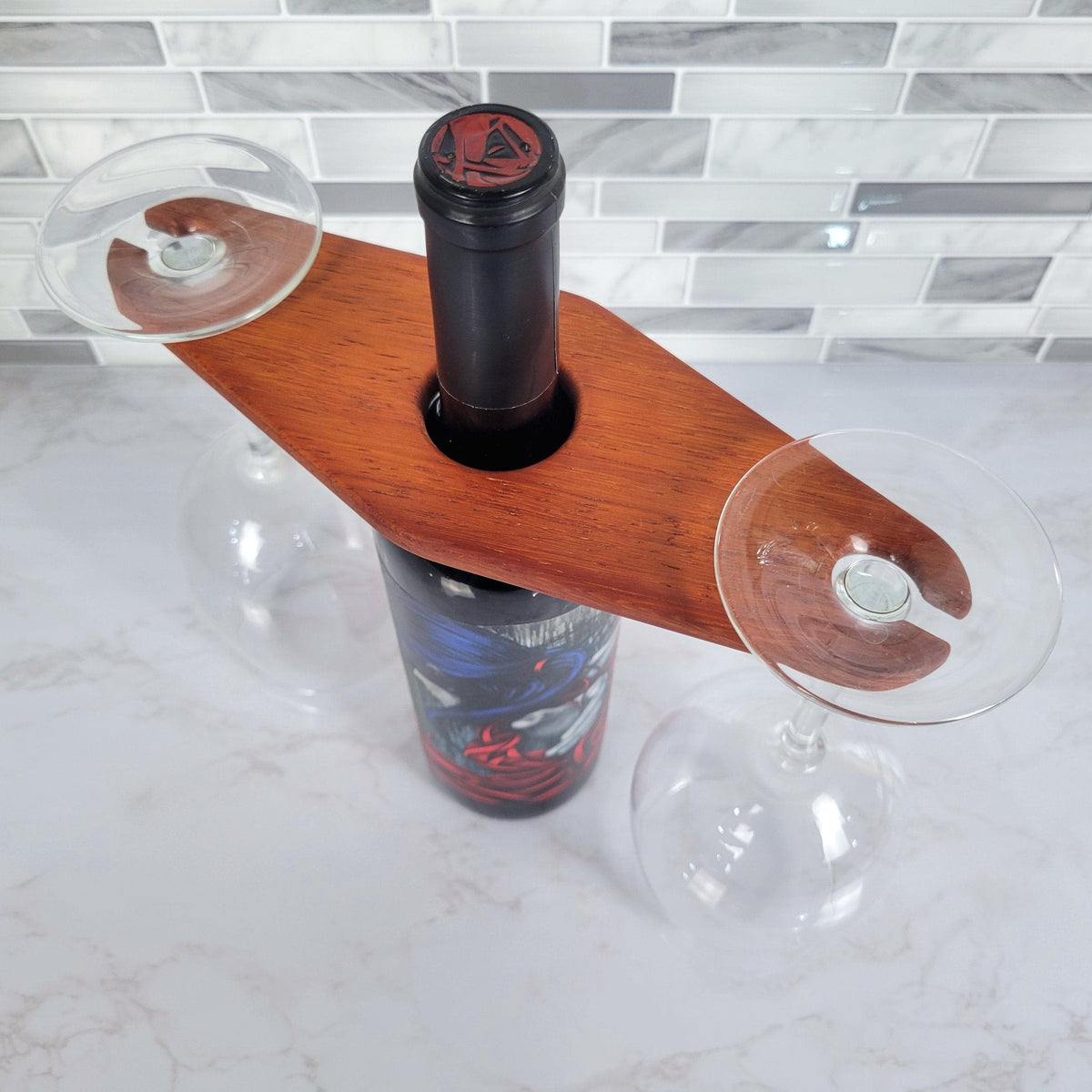 Compact Classic Wine Caddy | African Padauk