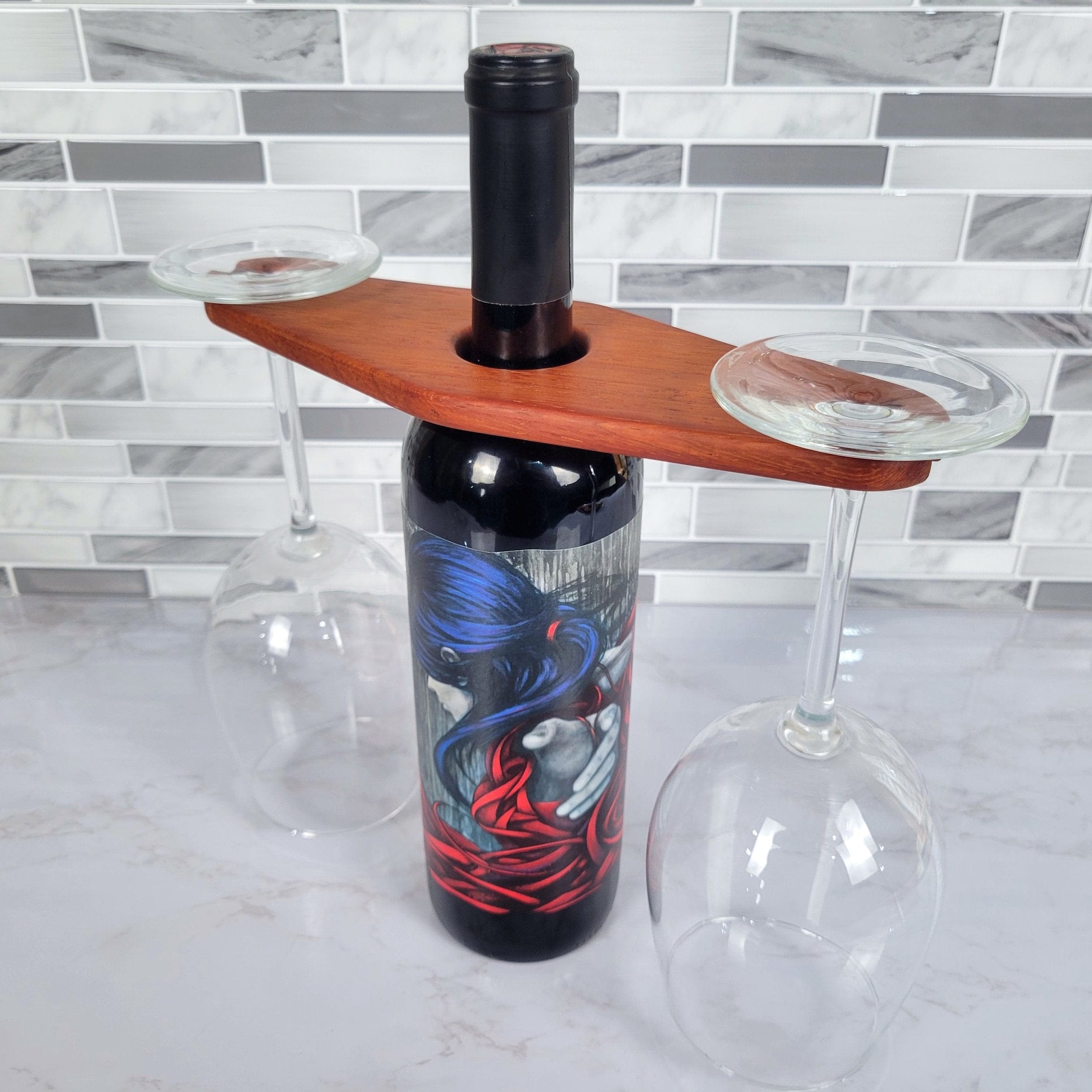 Compact Classic Wine Caddy | African Padauk