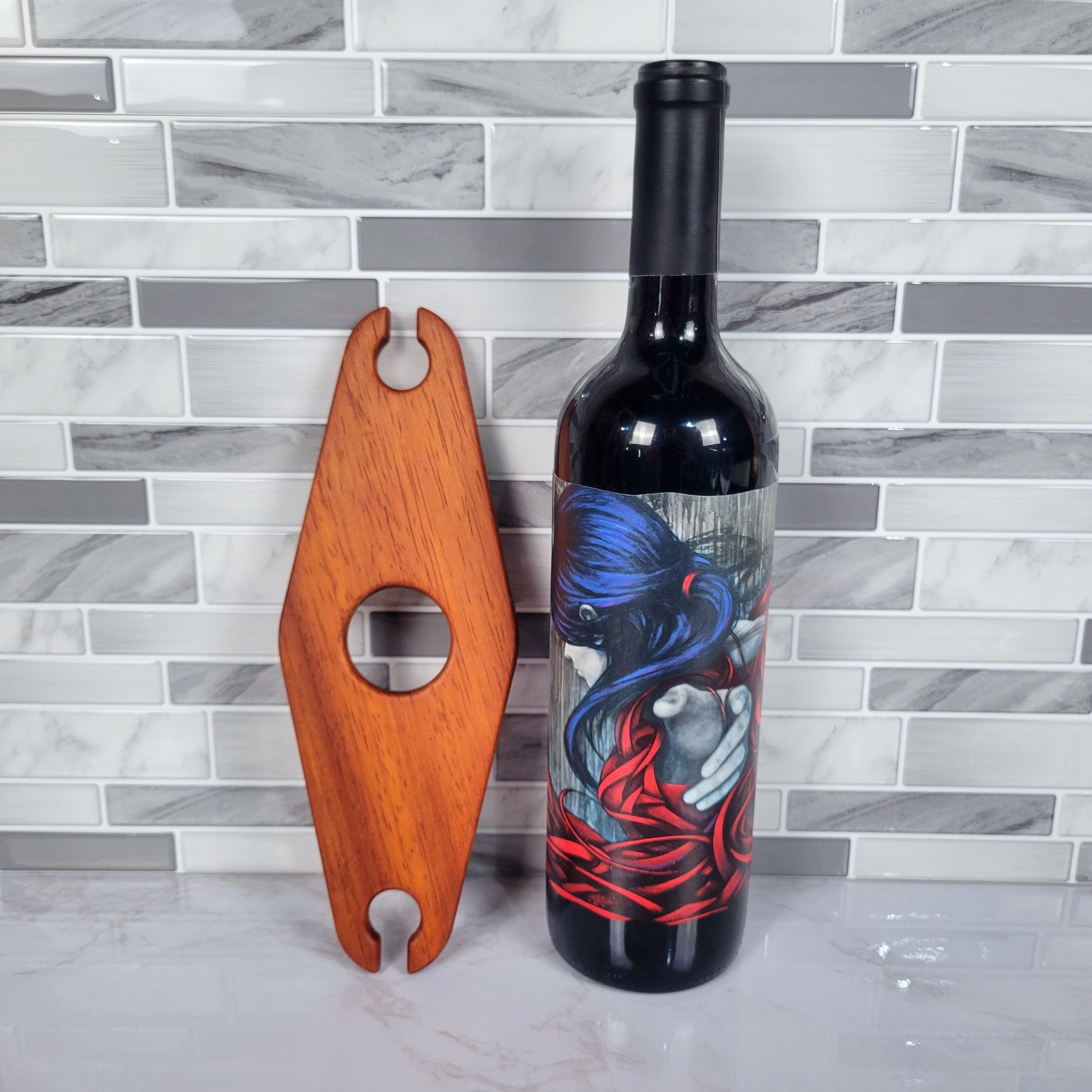 Compact Classic Wine Caddy | African Padauk
