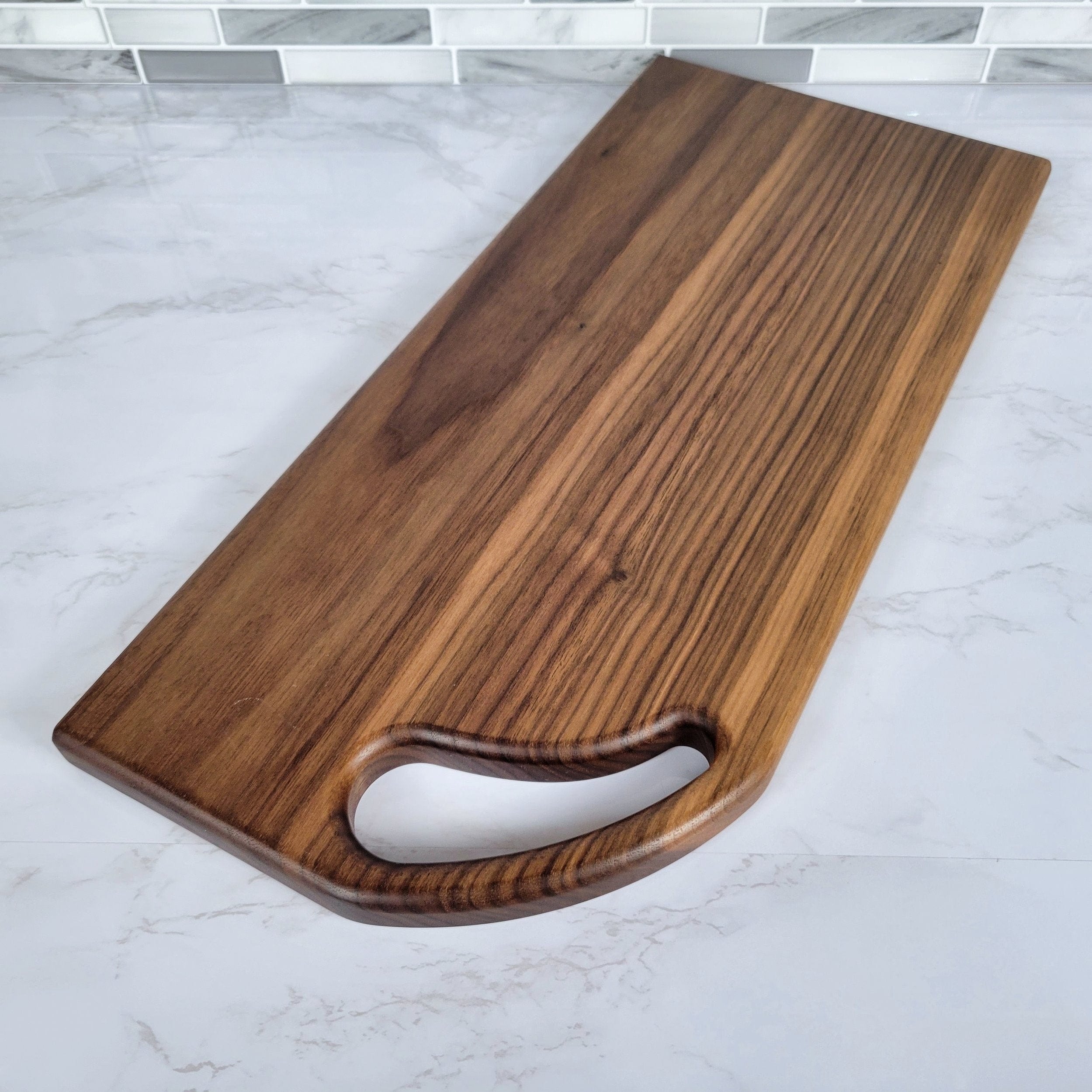 Curved Corner Handle Black Walnut Cutting Board