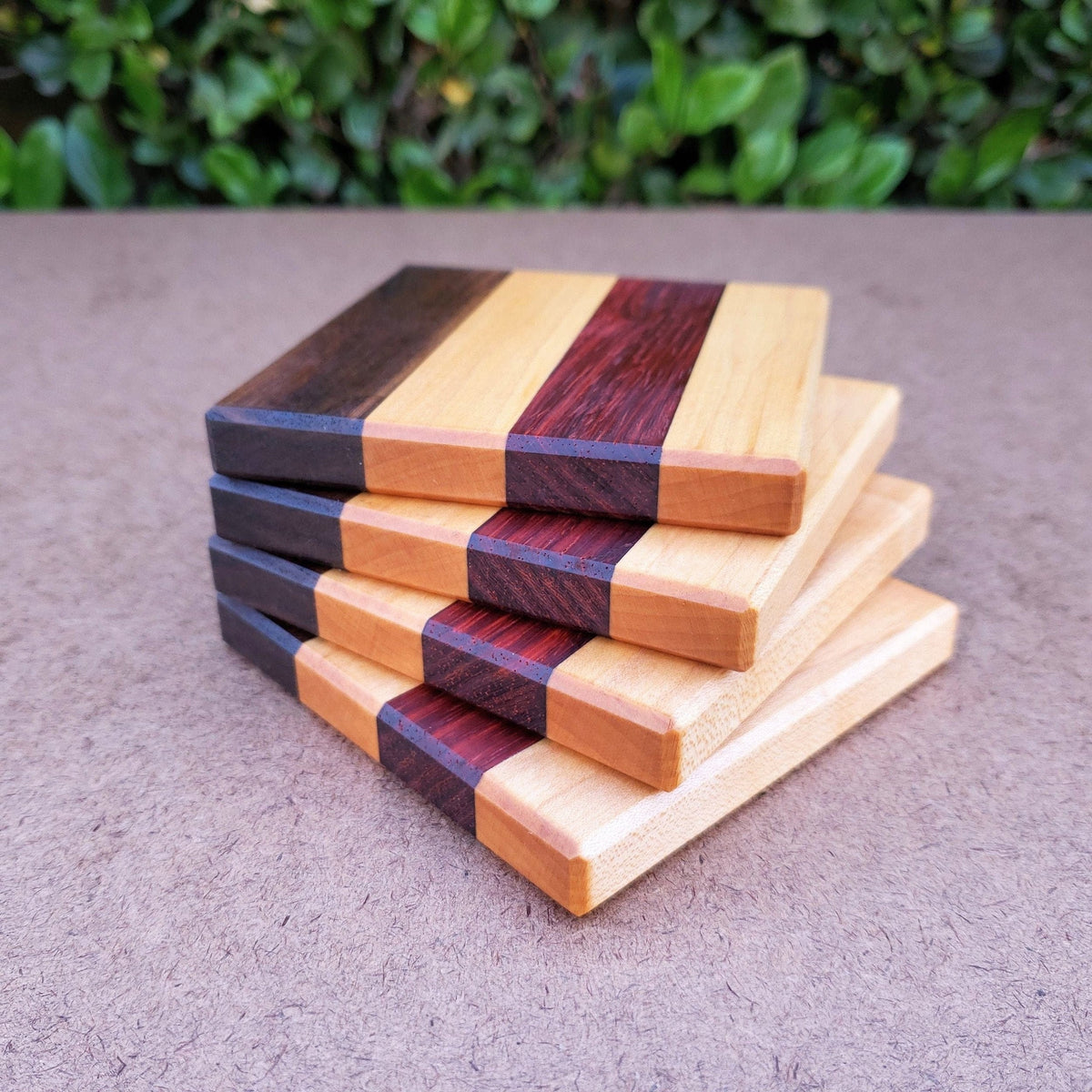 Handcrafted Wooden Coaster Set of 4