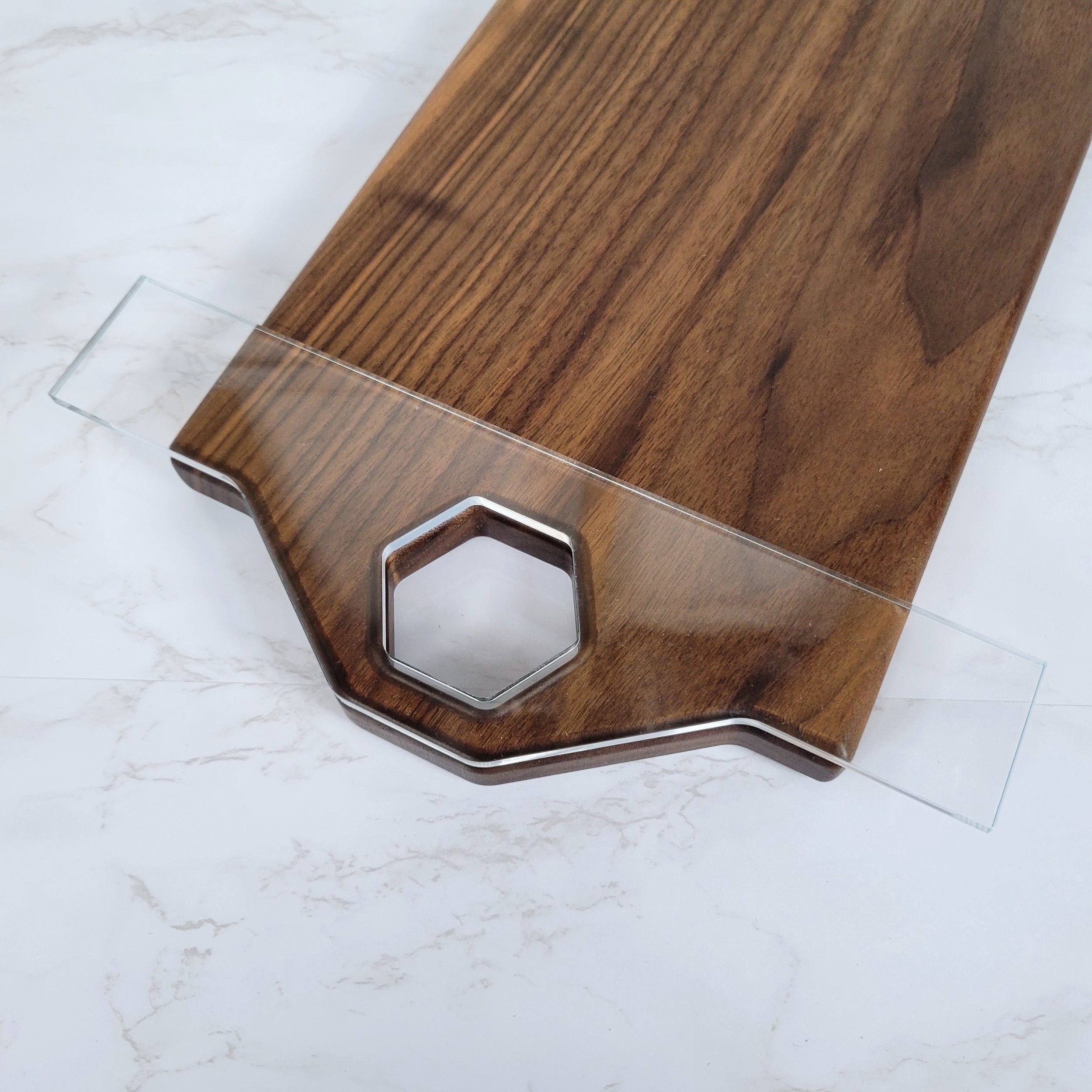 Honeycomb Charcuterie Board Handle Acrylic Router Template