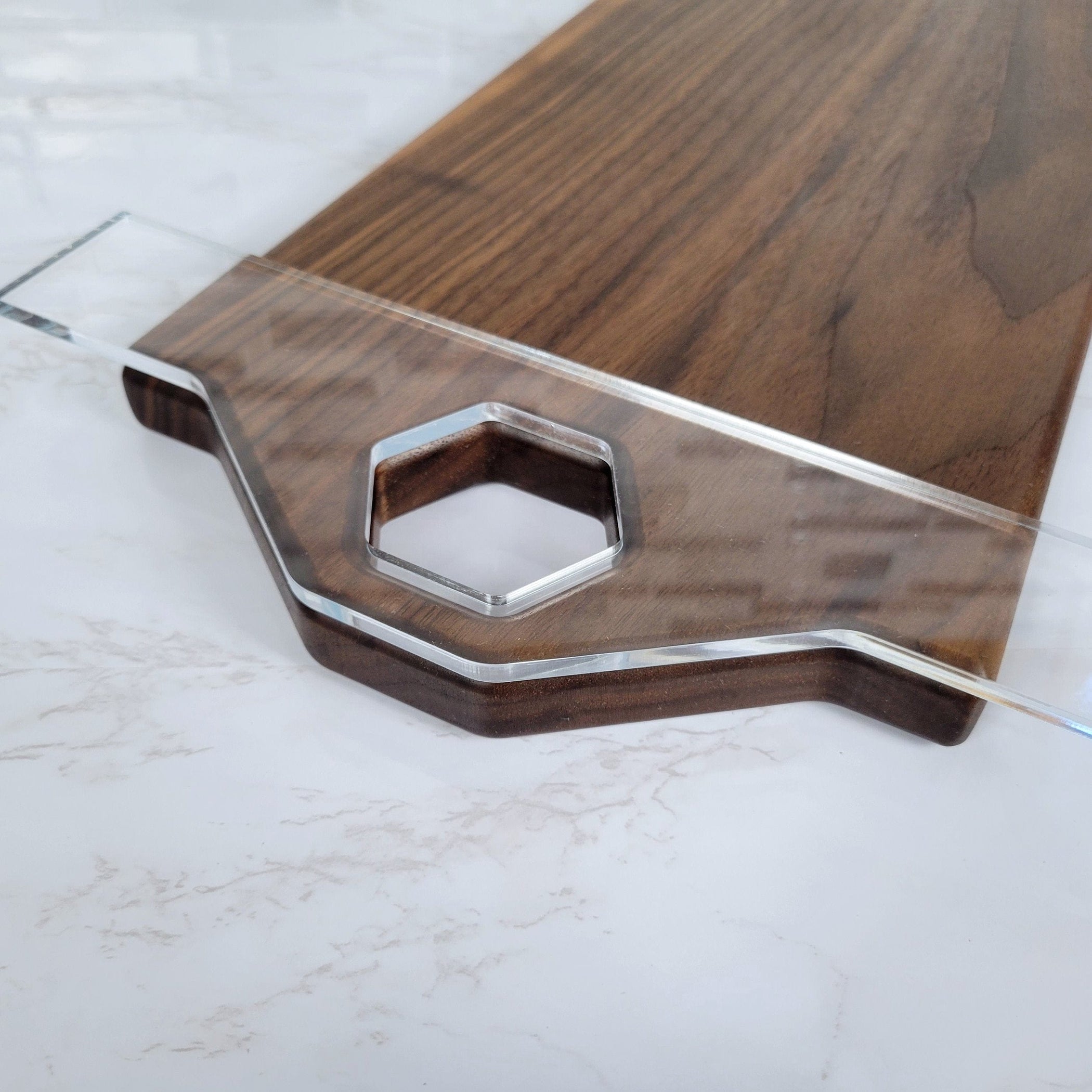 Honeycomb Charcuterie Board Handle Acrylic Router Template