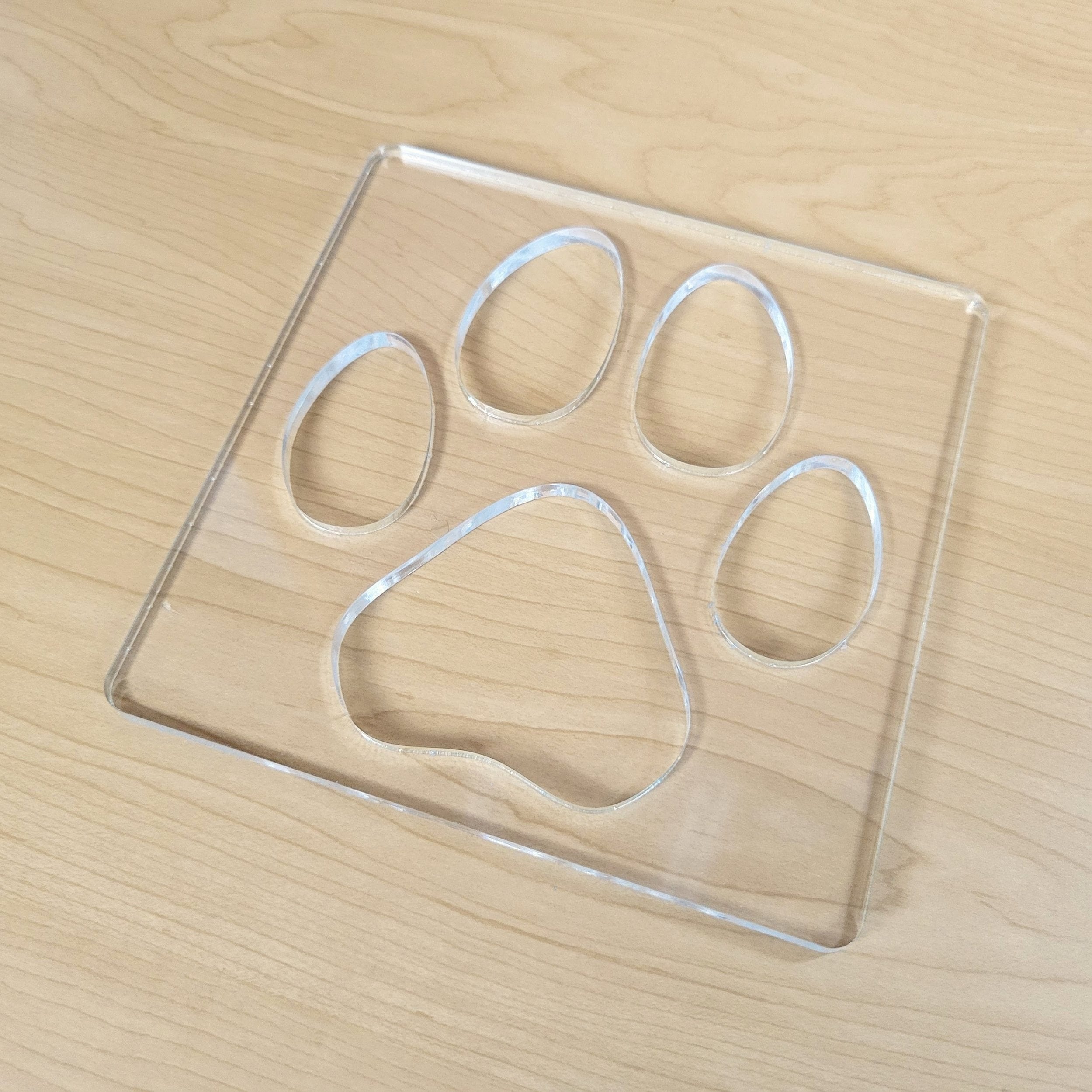 Single Paw Print Inlay Acrylic Router Template